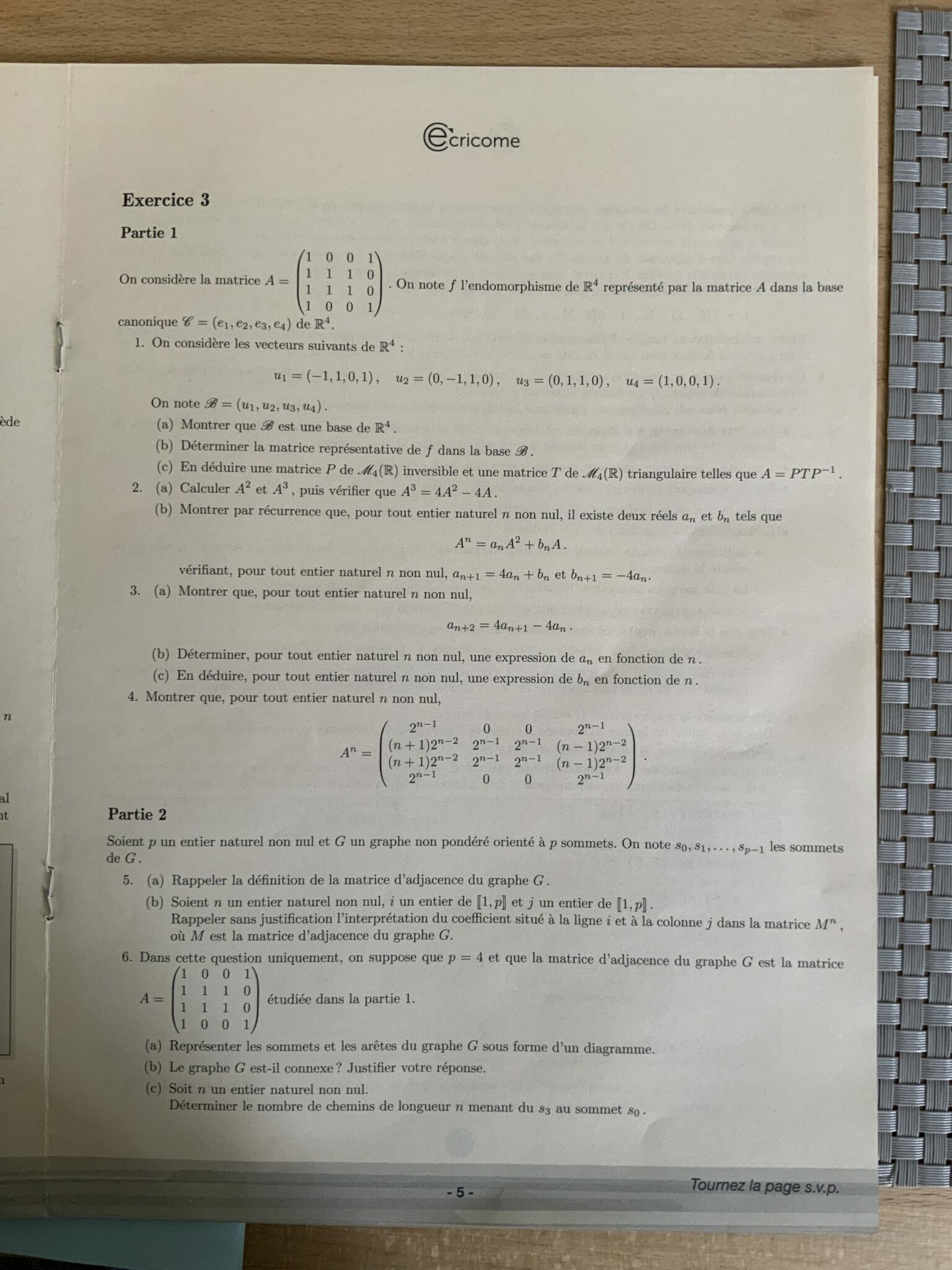Sujet de maths appliquées Ecricome 2023 - Major Prépa